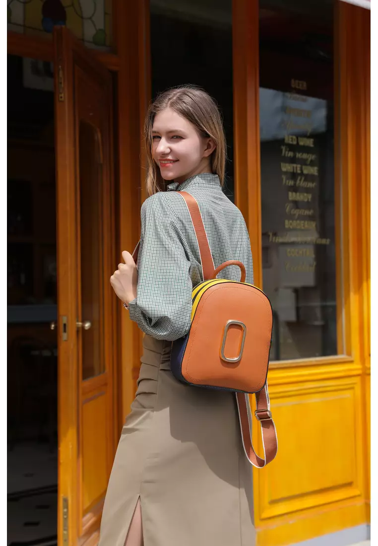 Buy Lucile Korean Tri Color Women High Quality Leather Backpack 2025 ...