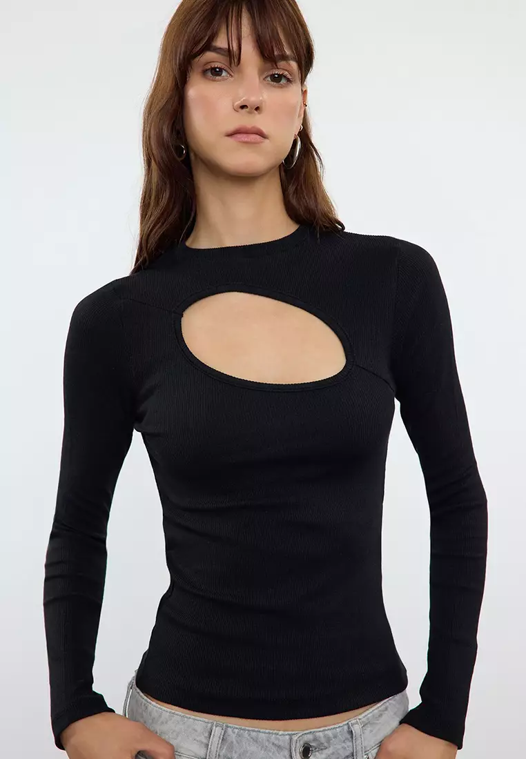 Buy Trendyol Cut Out Rib Top 2025 Online | ZALORA