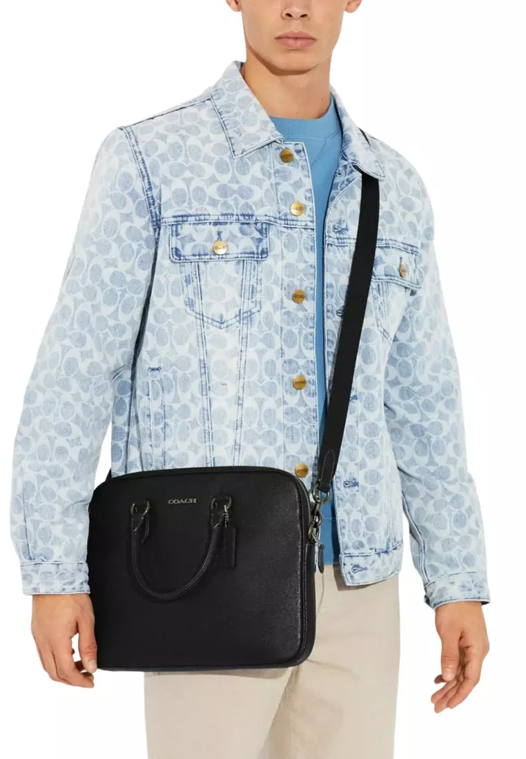 Buy Coach Mens Liam Compact Brief - Black 2025 Online | ZALORA