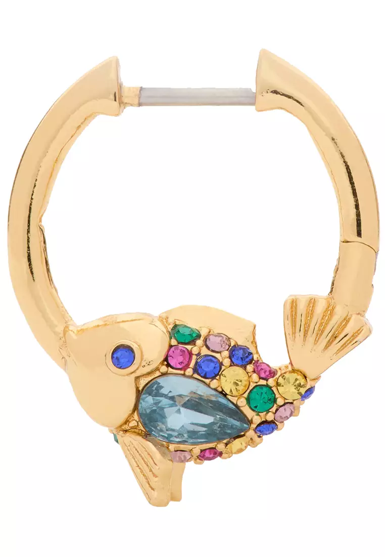 Buy Kate Spade Kate Spade What A Catch Fish Huggies Earrings in Blue ...