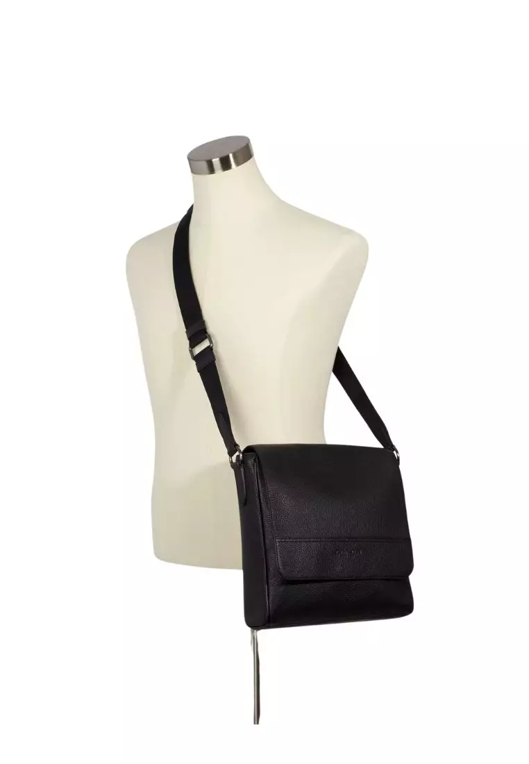 Jual Coach Houston Map Bag Smooth Leather Gunmetal Black Original 2026 ...