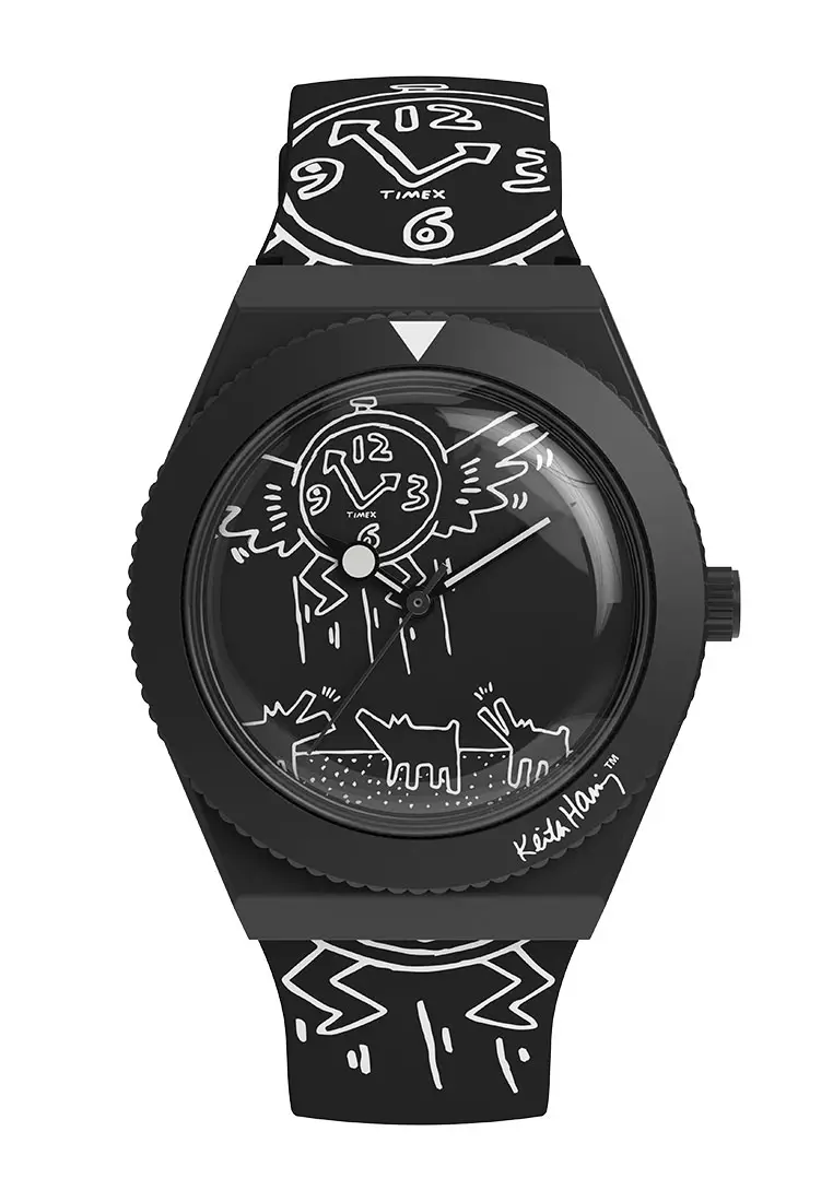 Buy Timex Timex Timex X Keith Haring Q Timex Black Rubber Analog Quartz ...
