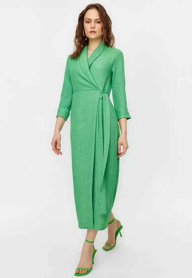 Jual Trendyol Modest Wrap Dress Original 2024 | ZALORA Indonesia