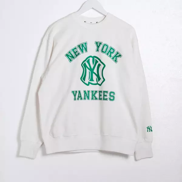 Jual MLB Sweater MLB NY FONT GREEN WHITE SWEATSHIRT 100% ORIGINAL ...