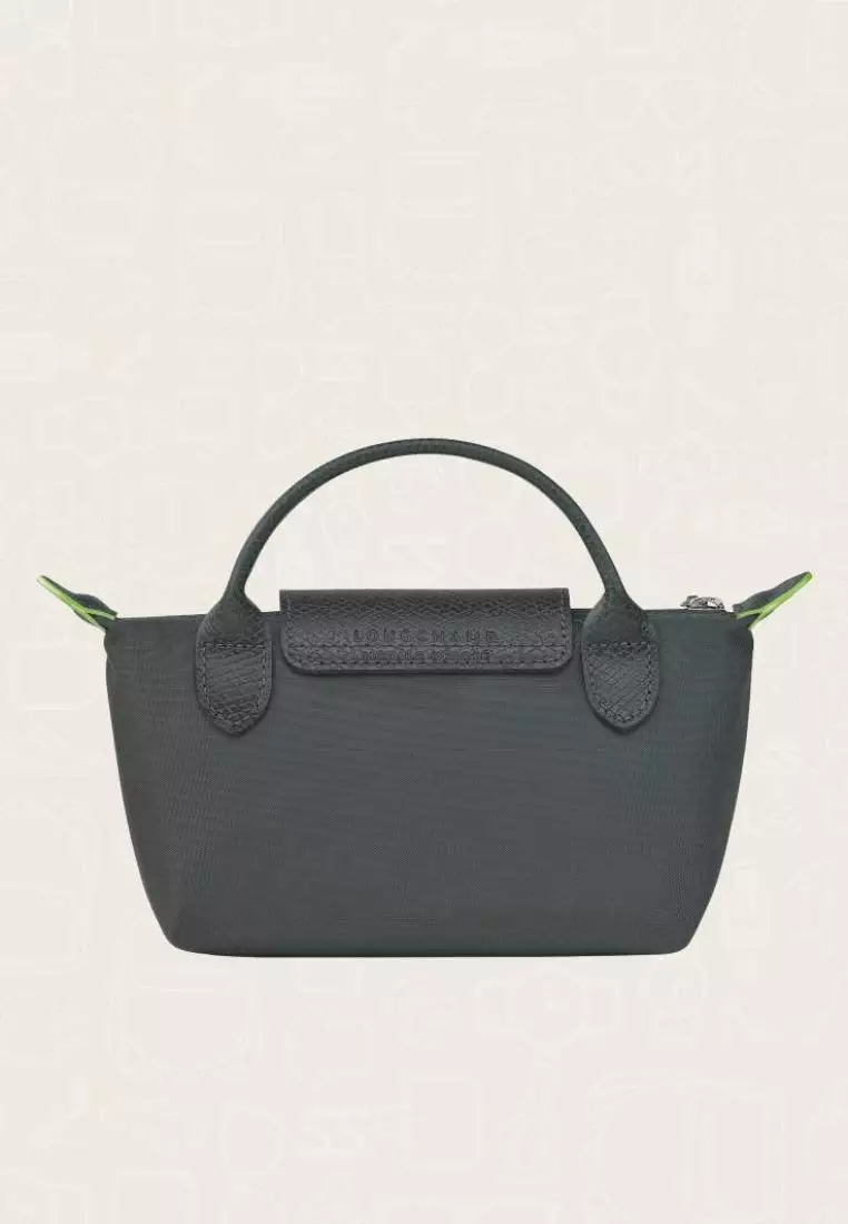 Jual Longchamp Longchamp Le Pliage Green Pouch With Handle Graphite ...