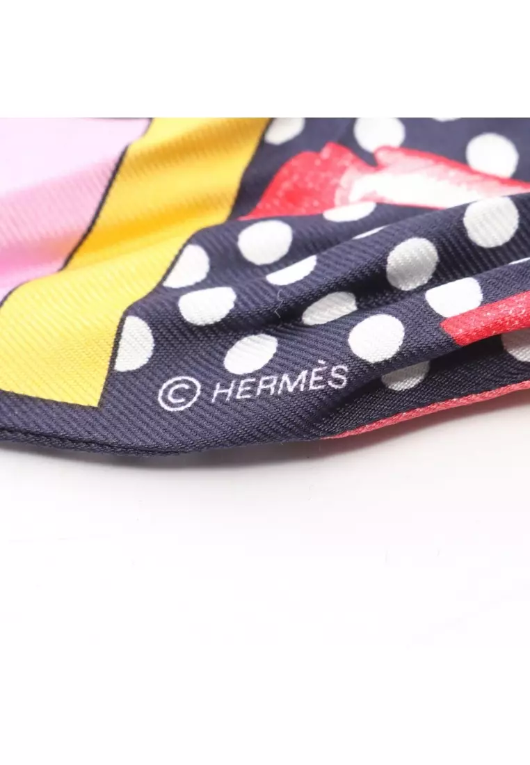 Buy Hermes Pre-Loved Hermès twilly CAVALIER EN FORMES ribbon scarf silk ...