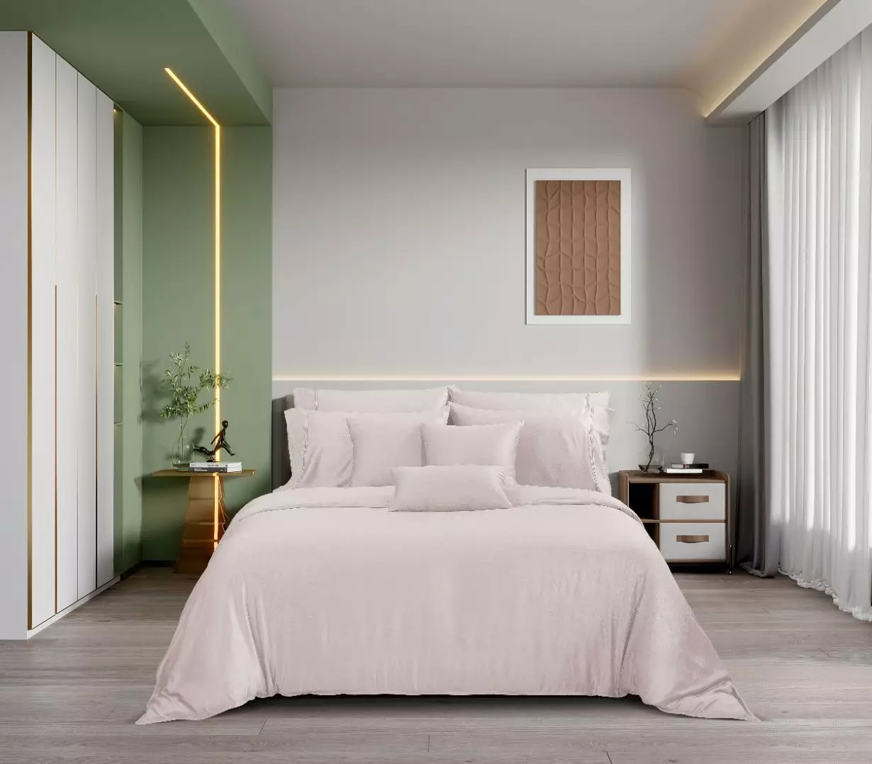 Jual AKEMI AKEMI Tencel Modal Earnest Atrani Almost Pink Bed Sheet Set ...