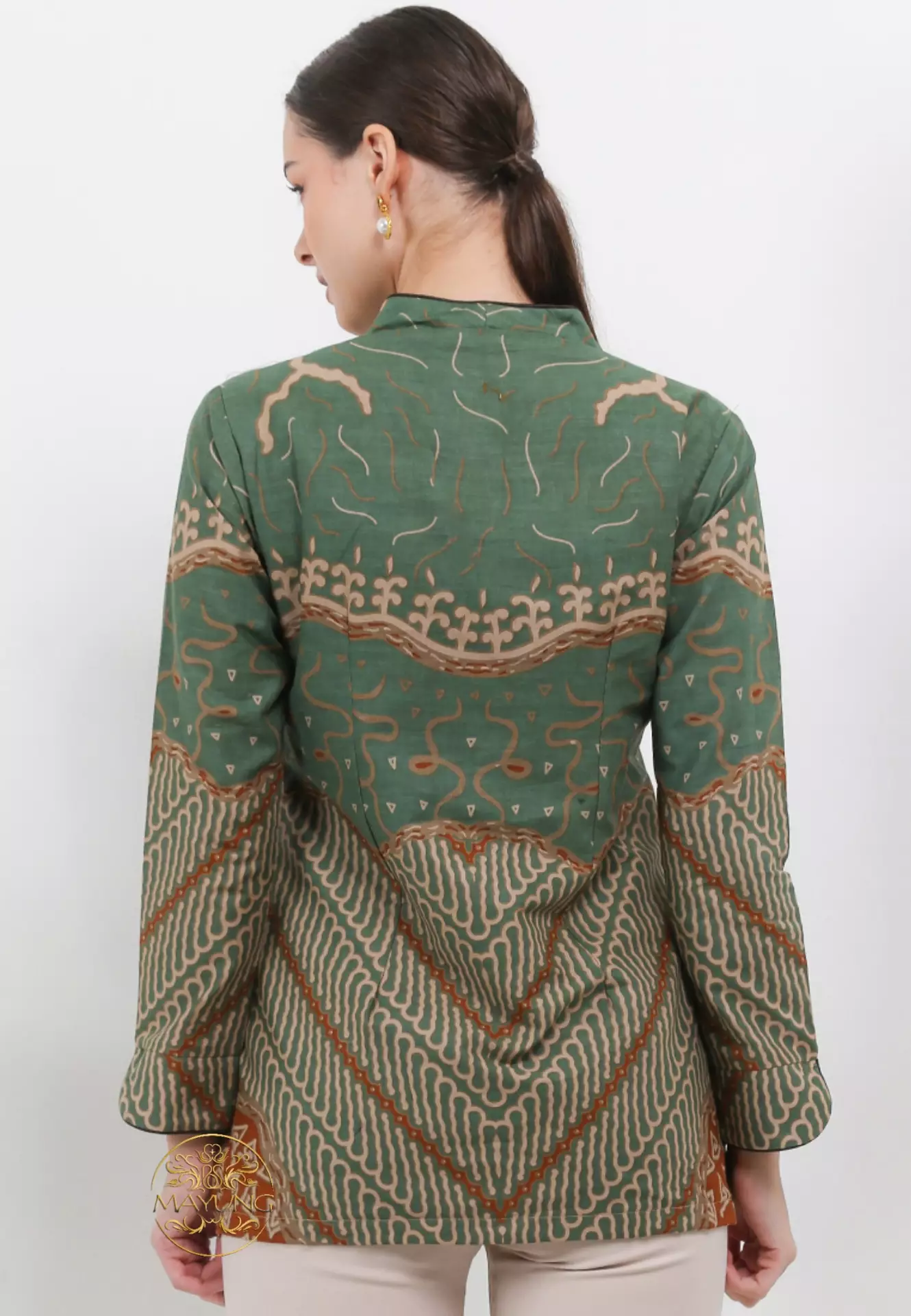 Jual Batik Mayung Blouse Batik Aryasaka Ijo Premium Slimfit Modern ...