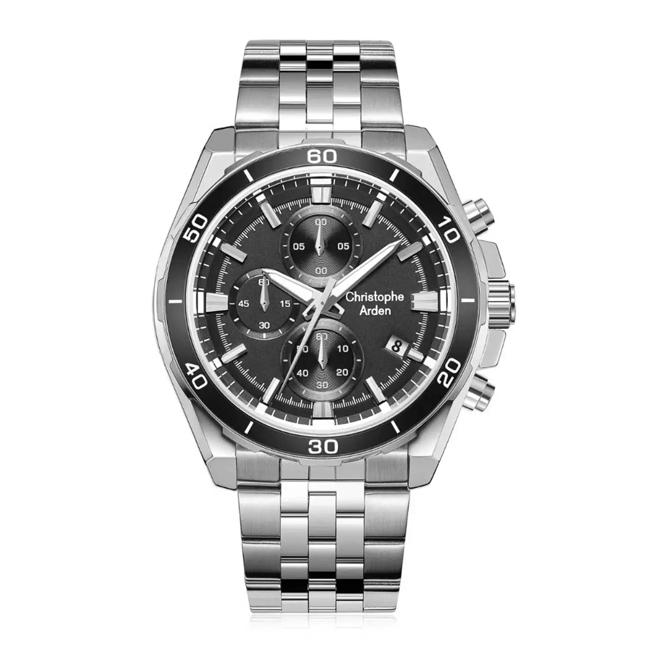 Jual Christophe Arden Christophe Arden Jam Tangan Pria - Silver Black ...