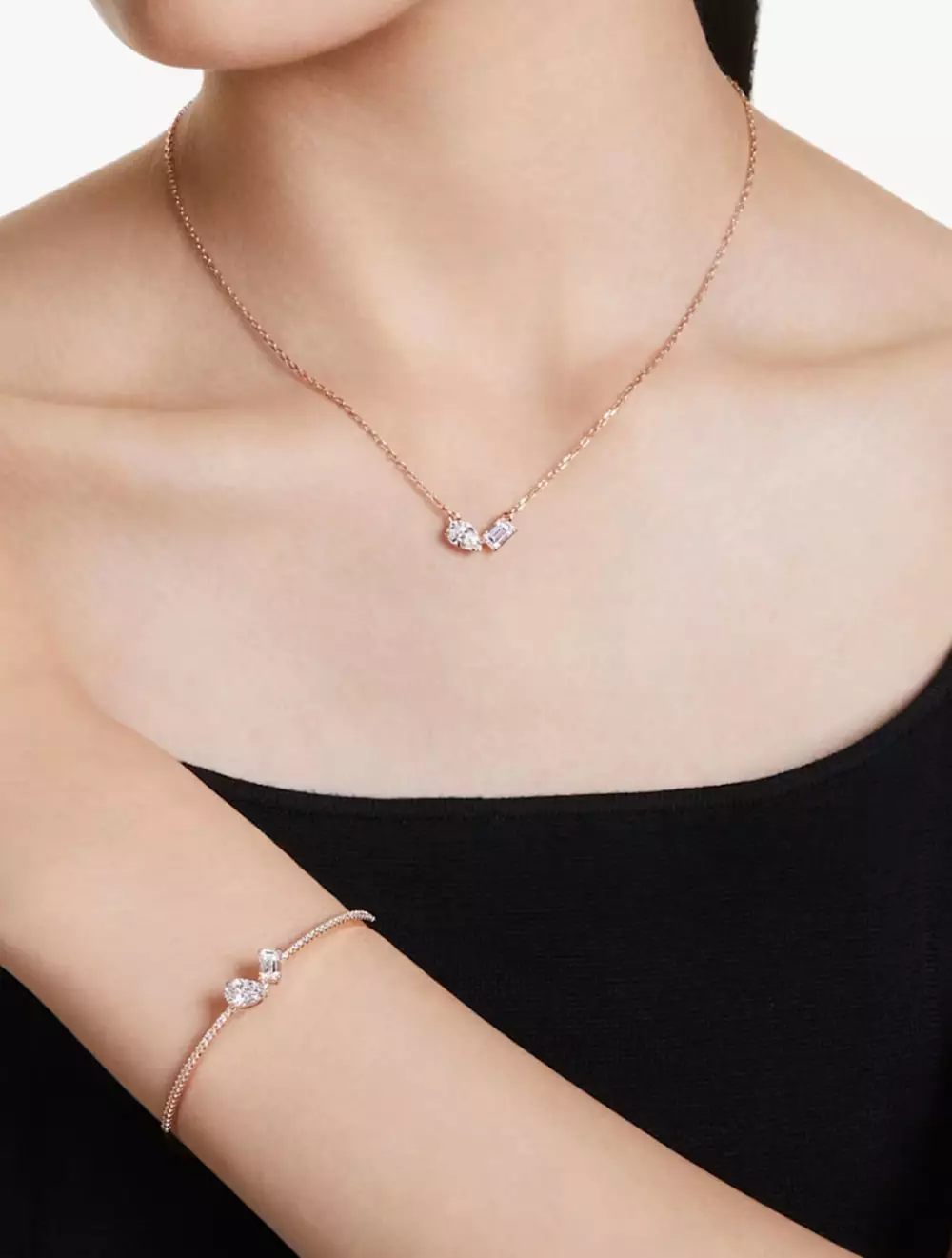 Jual Swarovski Mesmera Set, Mixed Cuts, White, Rose Gold-Tone Plated ...