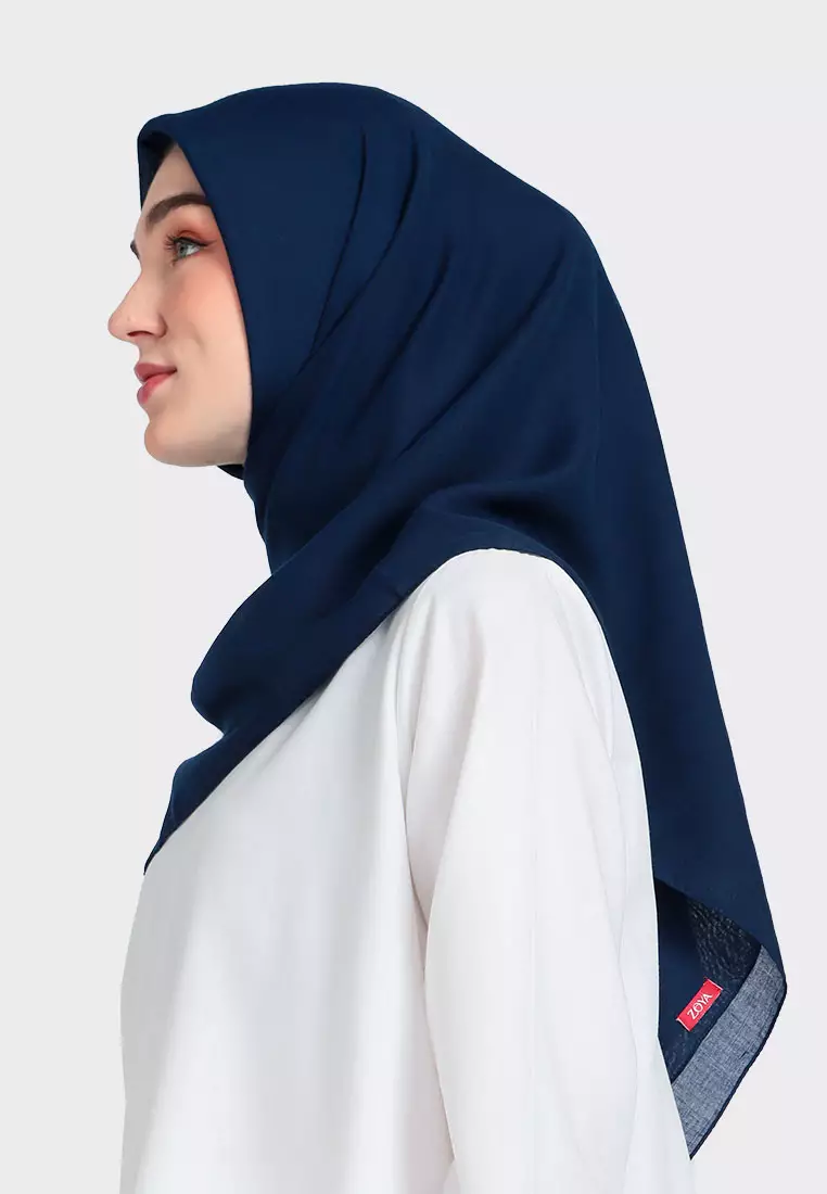 Jual ZOYA Zoya Kamaniya Plain Scarf Navy - Kerudung Hijab Segi Empat Polos Bahan Voal - Ukuran ...