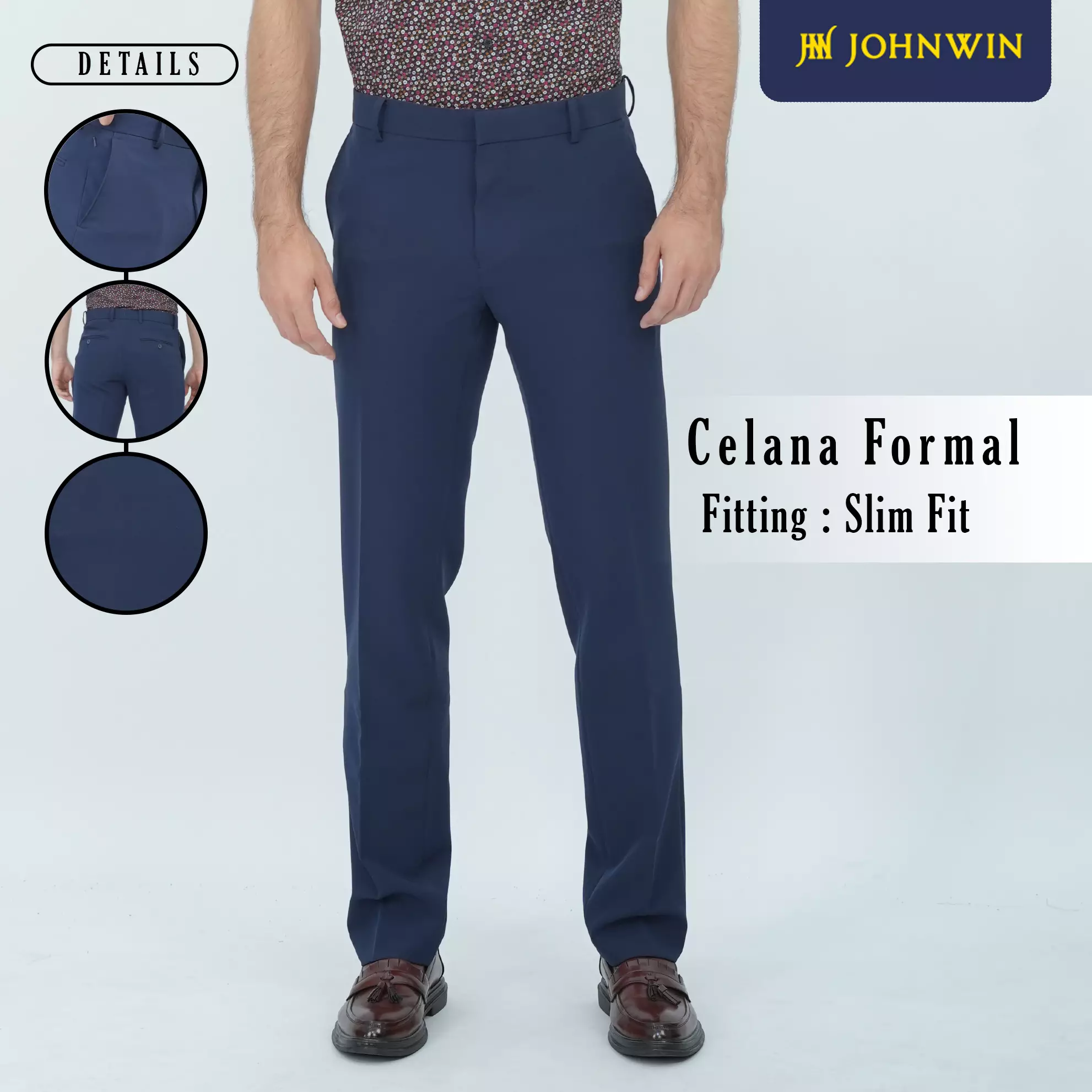 Jual Johnwin Johnwin - Celana Bahan Formal - Slim Fit - Polyester ...