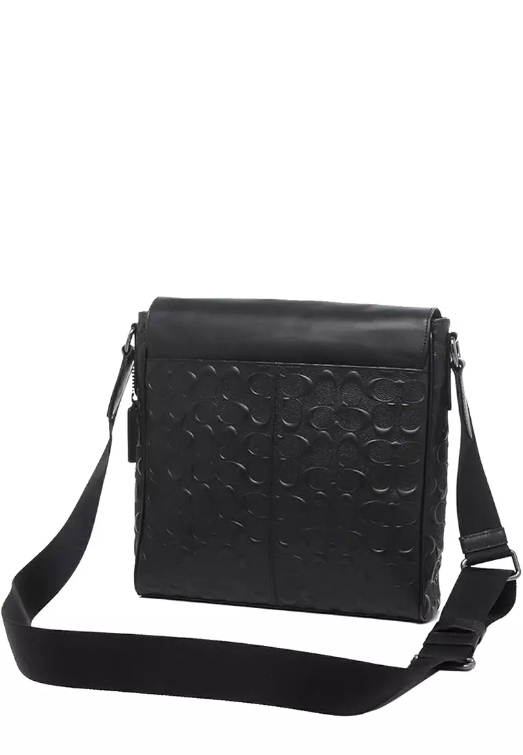線上選購 Coach Houston Map Bag In Signature Leather in Black 4006 | ZALORA 台灣