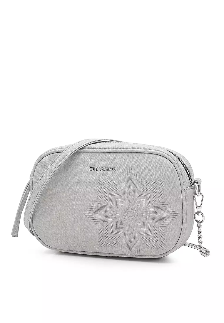 Wild Channel Women's Shoulder Sling Bag / Crossbody Bag - Grey 2026 ...