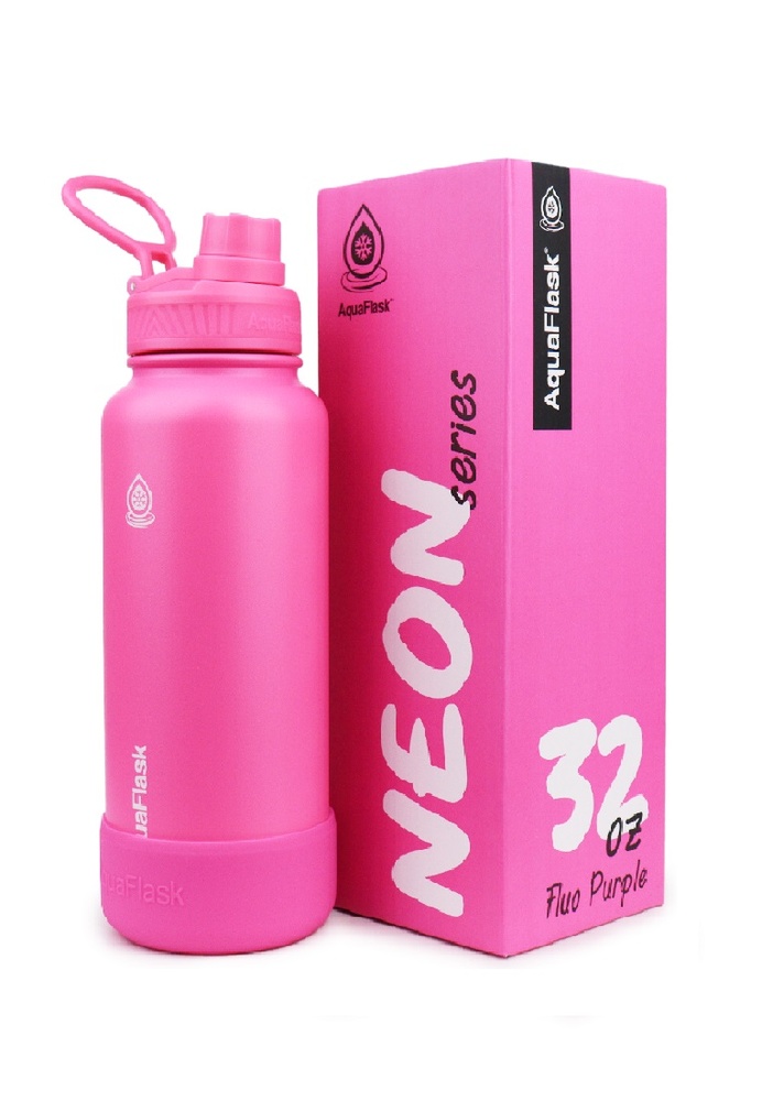 Aquaflask 32oz Wide Mouth Water Bottle Neon Fluo Purple | ZALORA ...