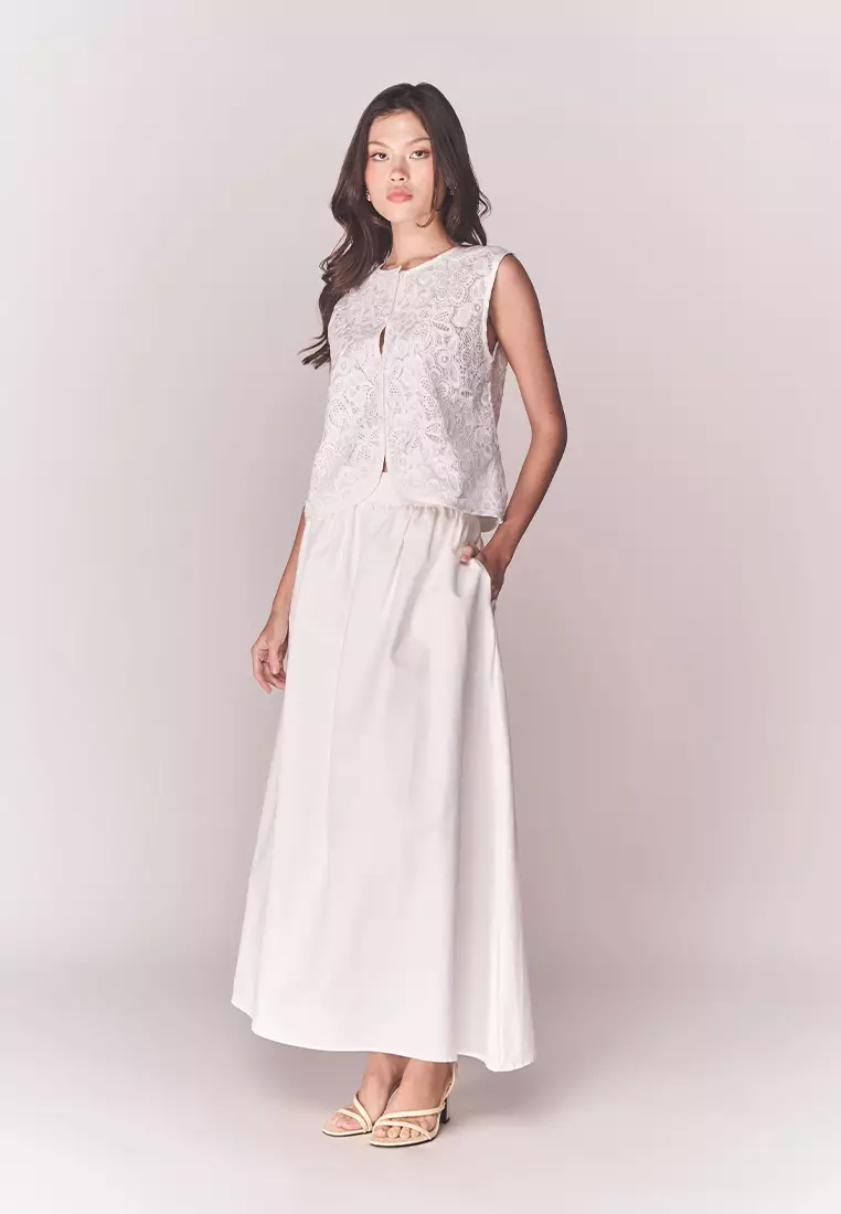 Buy Plains & Prints White Code Cardenn Skirt 2025 Online | ZALORA Philippines