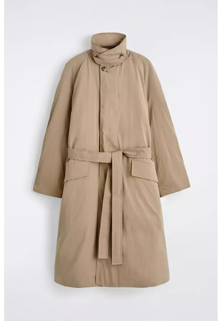 COS PADDED BELTED FUNNEL-NECK COAT 2025 | Buy COS Online | ZALORA Hong Kong