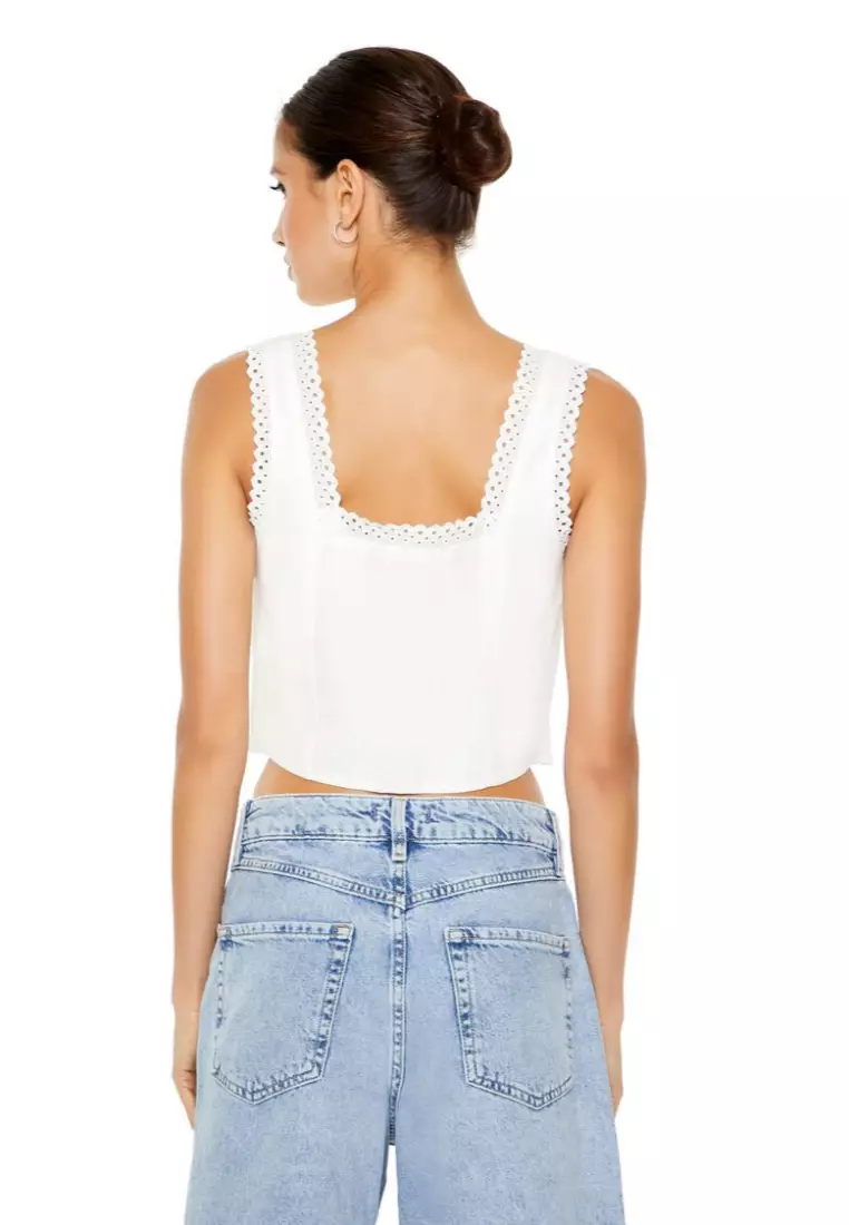 Buy Forever 21 Crochet Lace Crop Top 2024 Online Zalora Philippines
