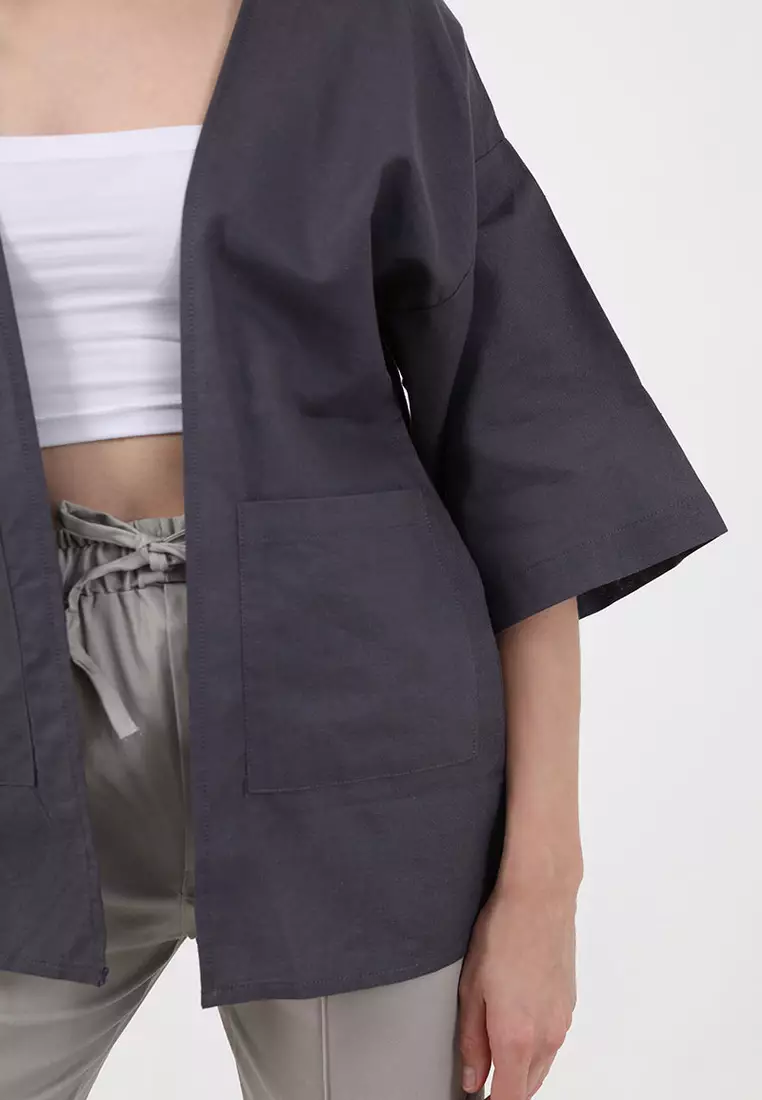 Jual Berrybenka Label Sofia Helena Basic Outer Dark Grey Original 2024 ...