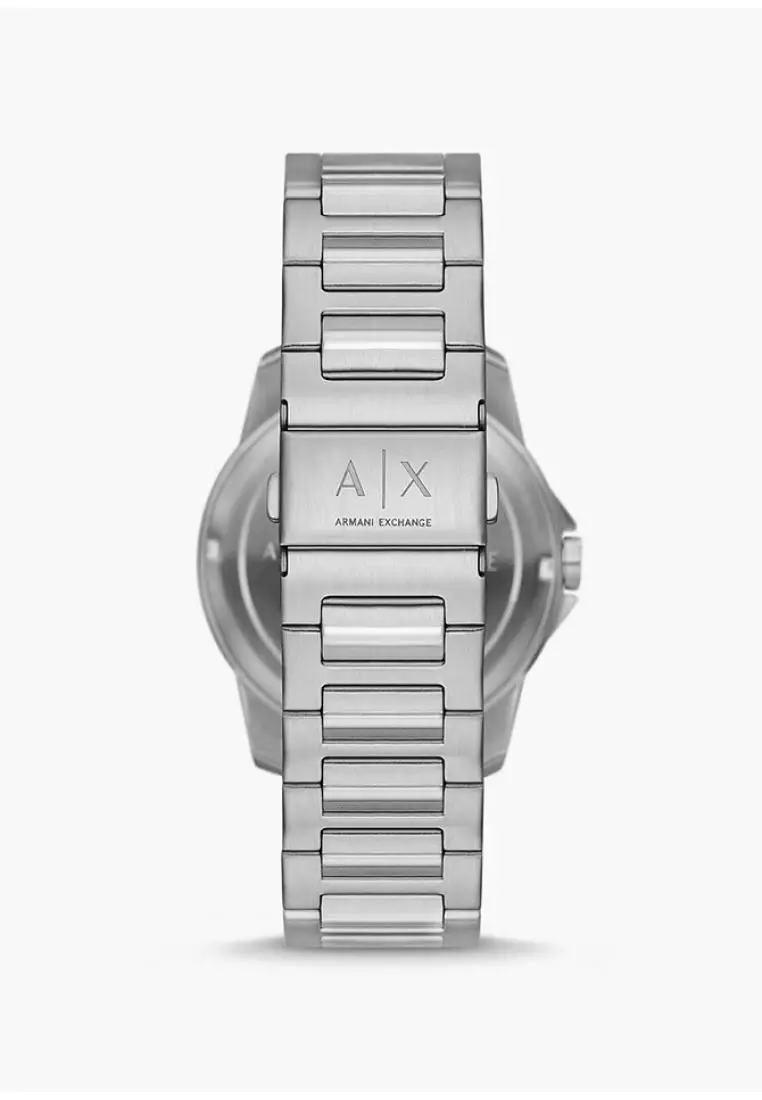 Buy Armani Exchange Banks Silver Stainless Steel Watch AX1736 2026 ...