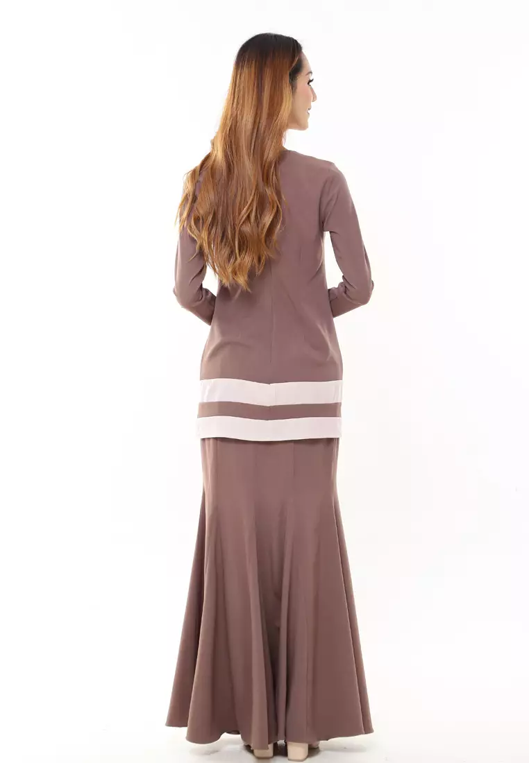 Buy Rina Nichie Couture Alicia Kurung Modern in Dark Brown Online | ZALORA Malaysia