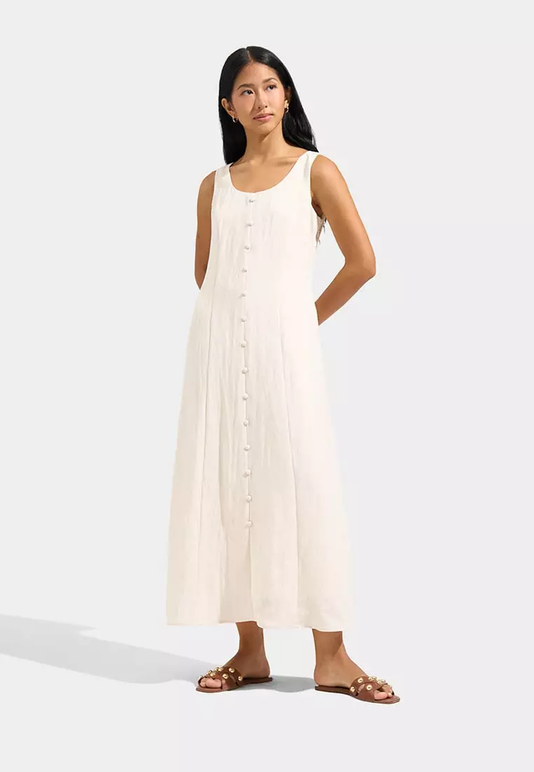 Buy ForMe Scoop Neck Button-Down Dress 2026 Online | ZALORA Philippines
