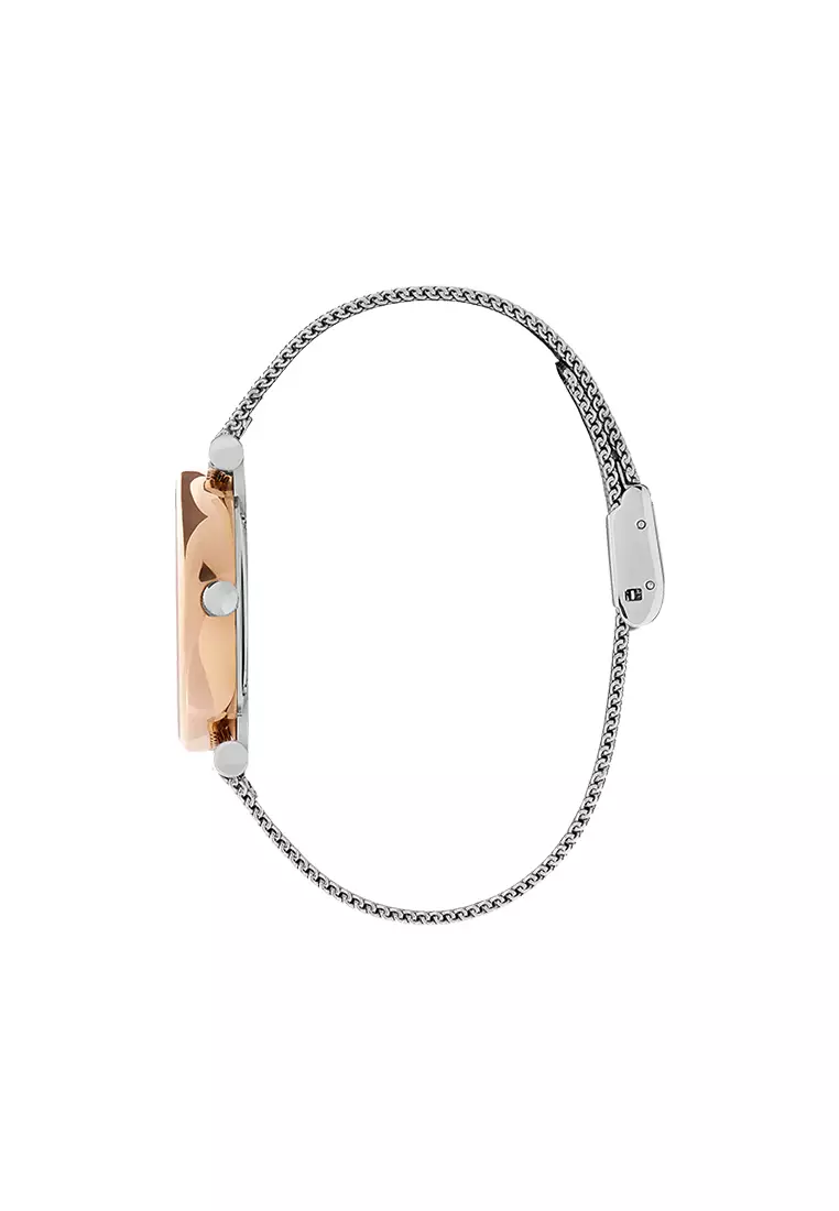 Jual Olivia Burton Olivia Burton T-Bar White & Two Tone Mesh Watch 32mm ...