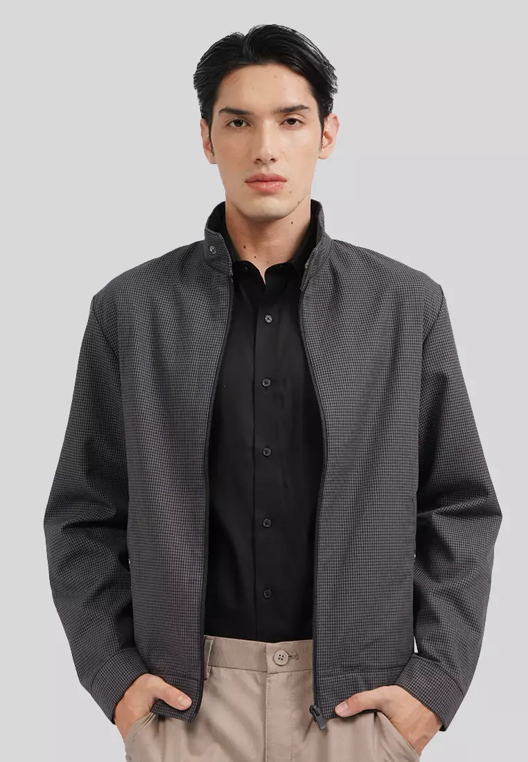 Jual Executive High Neck Checked Jacket Original 2025 | ZALORA Indonesia