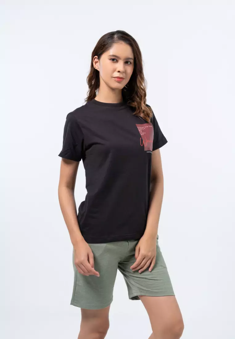 Buy TRITONI WOMEN'S COTTON LIFESTYLE SHORT SLEEVE LOOSE CUT T-SHIRT Online | ZALORA Malaysia