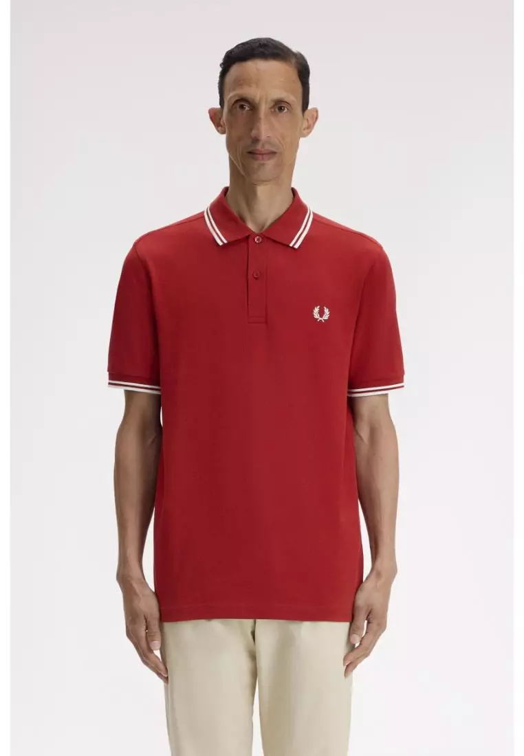 Buy Fred Perry Fred Perry M3600 Twin Tipped Fred Perry Shirt (Burnt Red ...