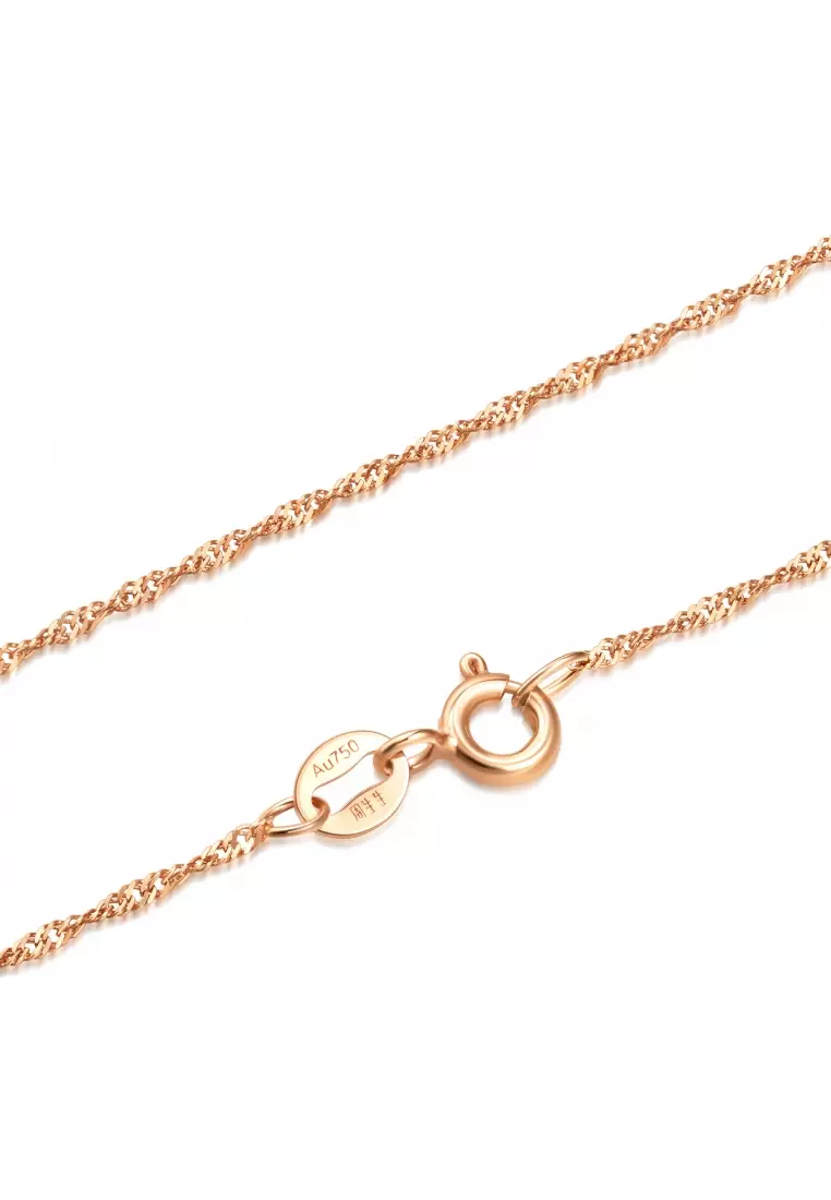 Buy Chow Sang Sang 18K Rose Gold Rope Chain Necklace for Women 03818N ...