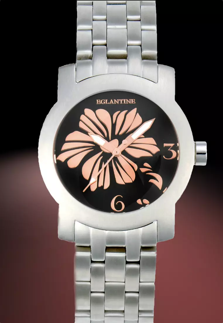 Buy EGLANTINE Bauhinia Ladies Steel Quartz Watch on Steel Bracelet ...