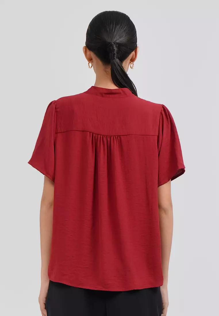 Jual Executive Puff Sleeve Cheongsam Blouse Original 2025 | ZALORA Indonesia