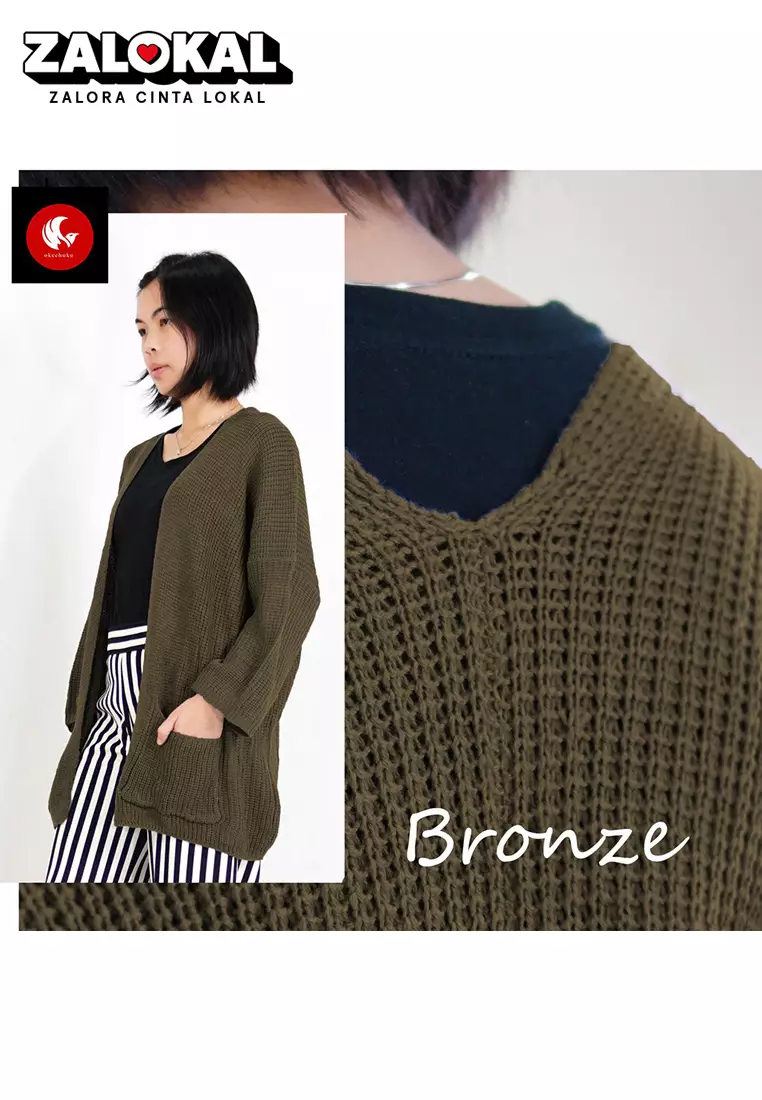 Jual Okechuku OKECHUKU Oversize Lavela Kardigan Wanita Jumbo Size Cardigan Rajut Big Original ...
