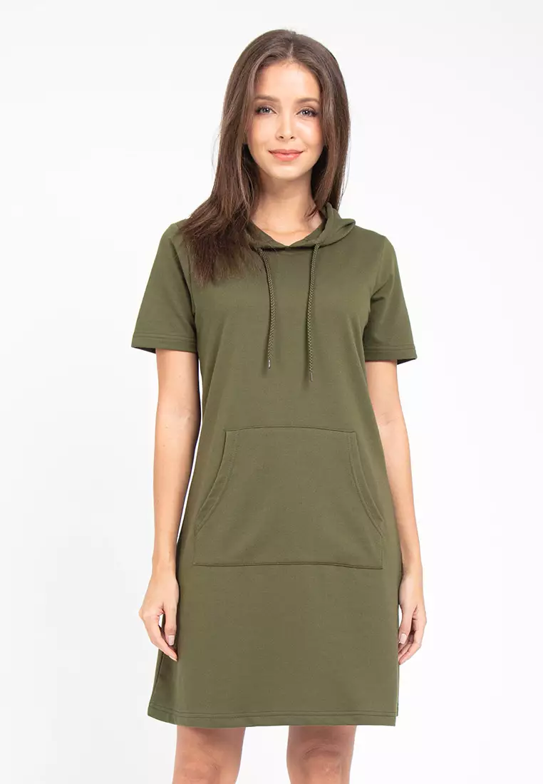 Buy FOREST Forest Ladies Short Sleeve Hoodie Women Blouse Dress- 885012 ...