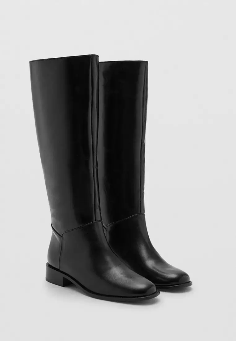 Buy Mango Knee-High Leather Boots Online | ZALORA Malaysia