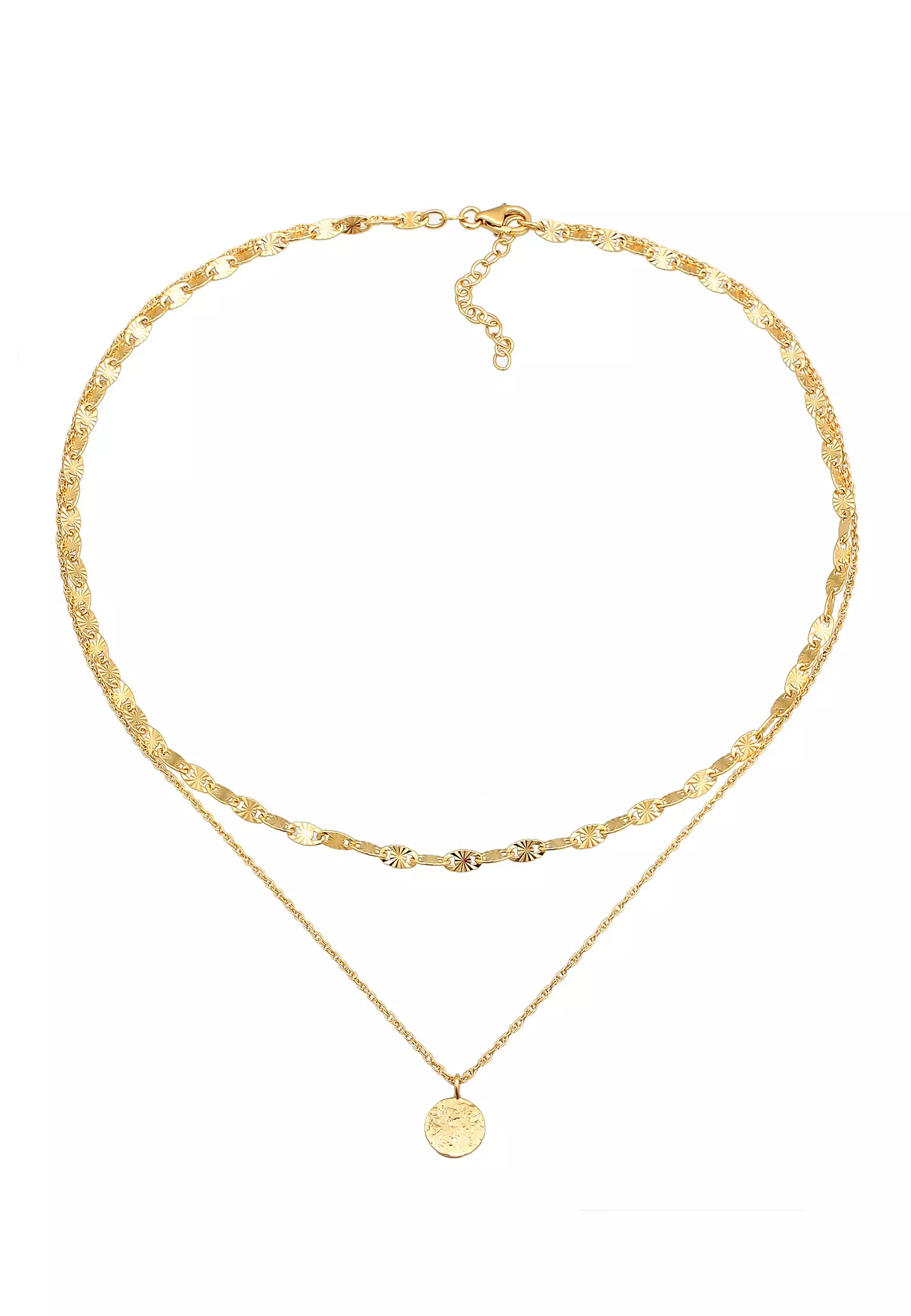 Buy ELLI GERMANY Vintage Coin Double Layer Choker – Gold-Plated Silver ...