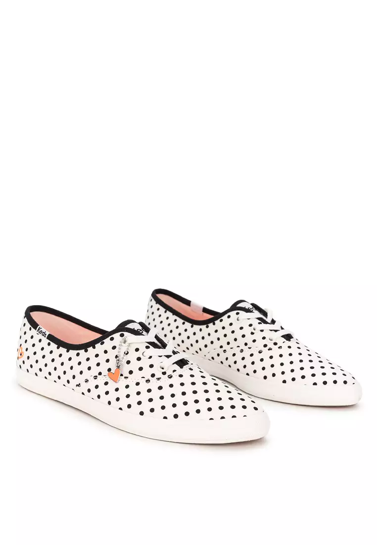 Buy Keds Champion Point Low Canvas Small Polka Dot Shoes Online ...