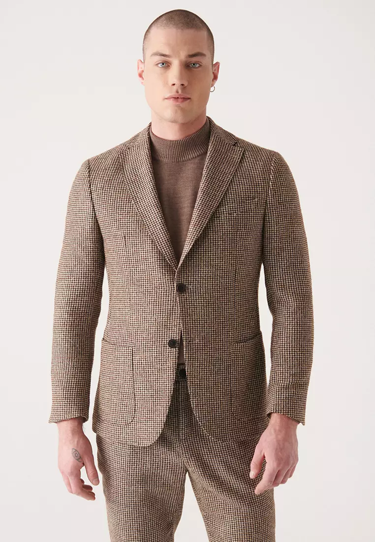 Buy Avva Wool Blended Gingham Suit Blazer 2026 Online | ZALORA Philippines