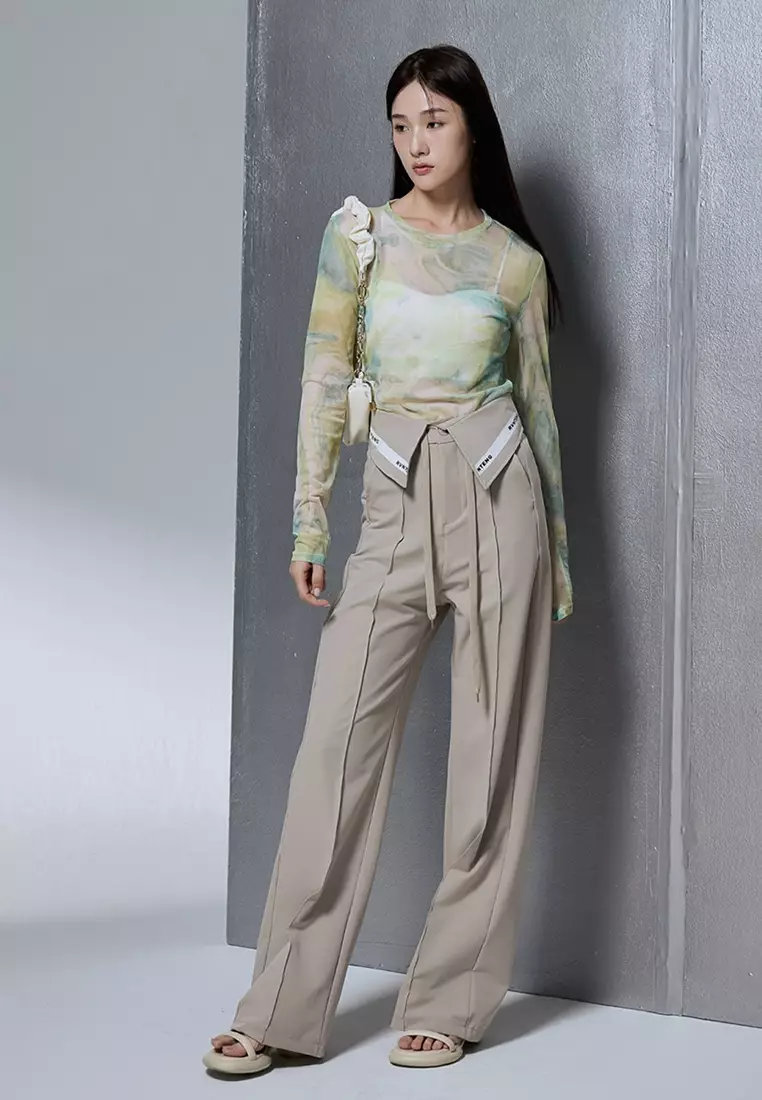Jual X.O.X.O. Drawstring Suit Pants With Folded Flap Waist Details ...