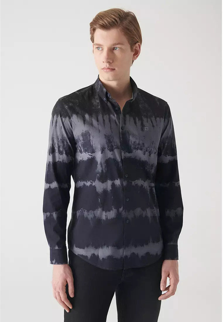 Buy Avva Printed Buttoned Collar Slim Fit Shirt 2025 Online | ZALORA ...