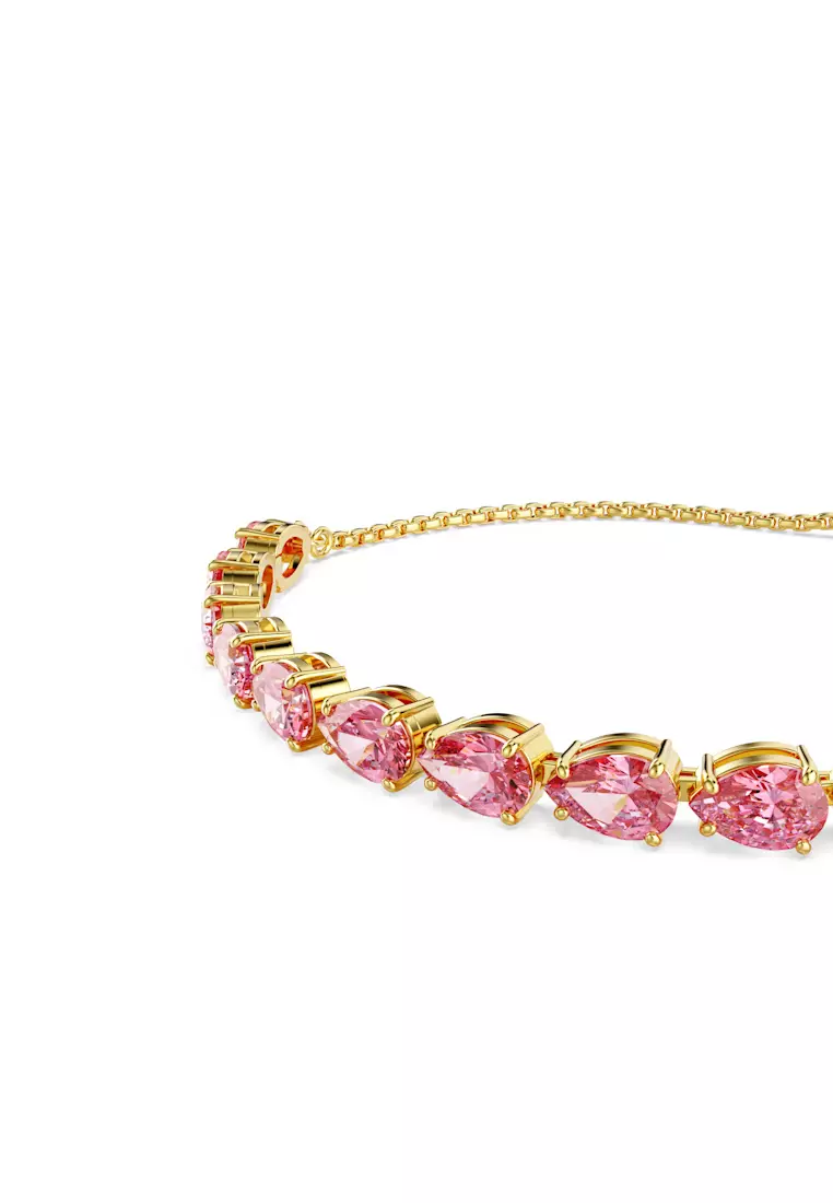Buy Swarovski Matrix bracelet, Pear cut, Pink, Gold-tone plated Online ...