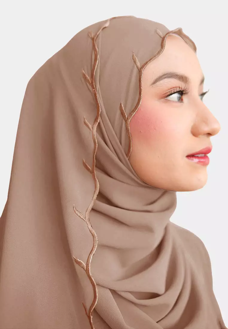 Jual zelena Shelma Scarf | Hijab Sulam | Pashmina Embroidered Shawl ...