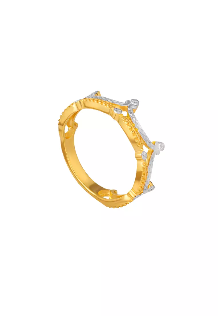 Buy TOMEI TOMEI Dual-Tone Crown Ring, Yellow Gold 916 2025 Online ...