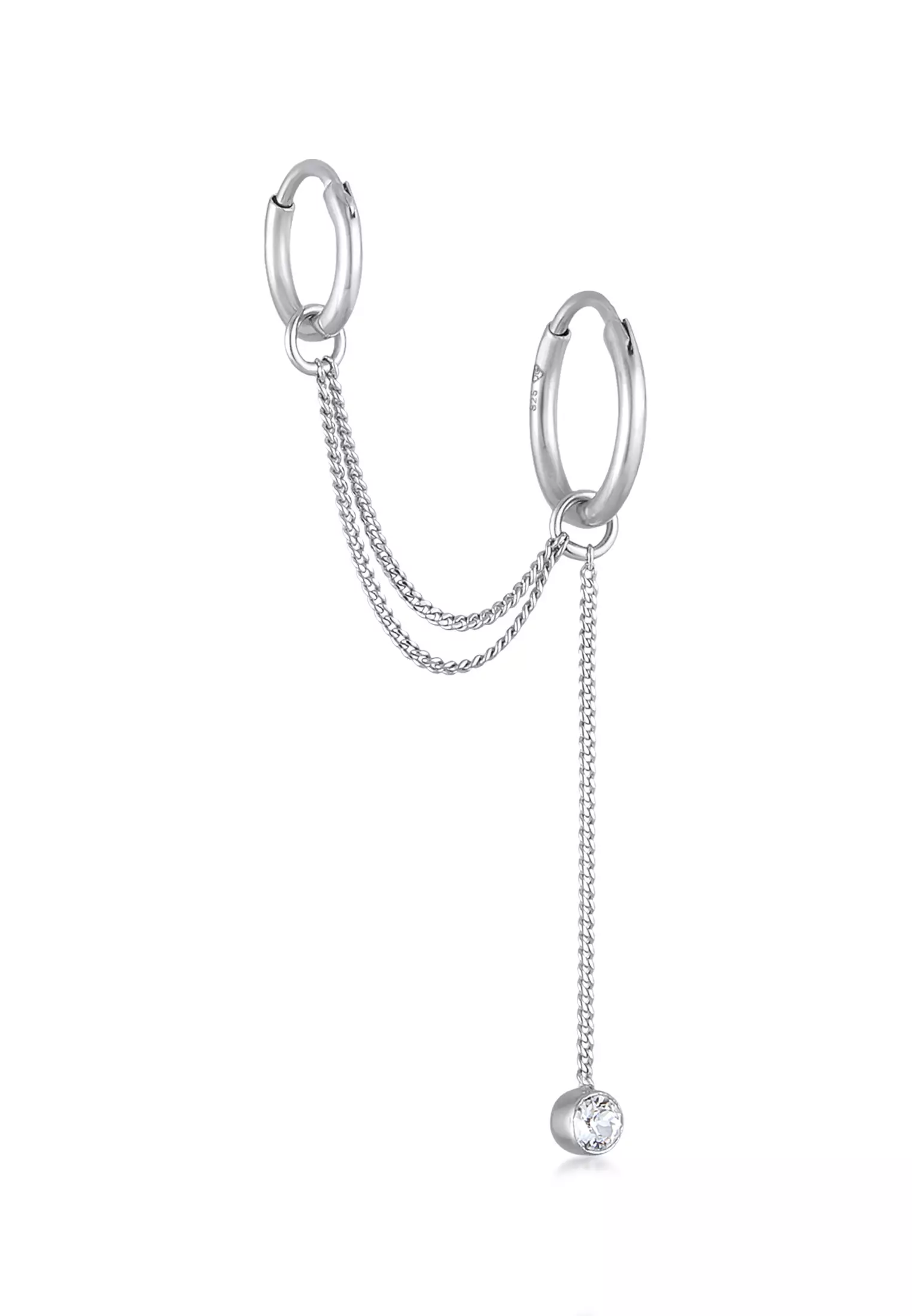 Buy ELLI GERMANY Swarovski® Crystal Draped Hoop Earrings – 925 Silver ...