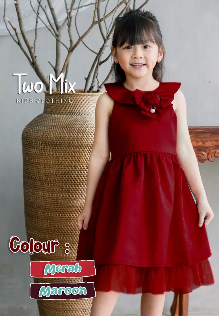 Jual TWO MIX Two Mix Dress Anak Perempuan Bahan Satin Usia 1-12 Tahun ...
