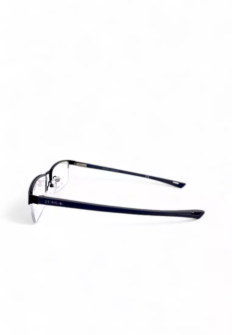 網上選購 2.5 NVG OPH Men's Rectangle Frame Black Metal Optical Frame with ...
