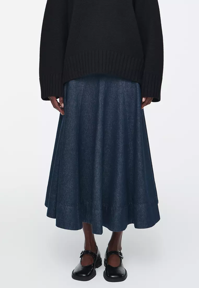 Buy COS Voluminous A-Line Denim Midi Skirt Online | ZALORA Malaysia