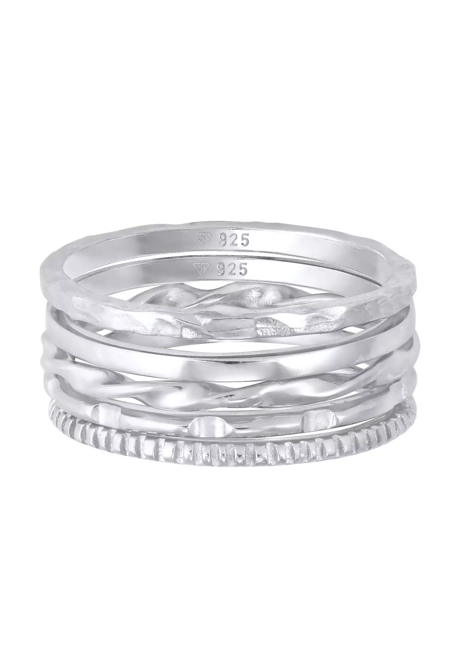 Buy ELLI GERMANY Ring Stacking Set Of 5 Basic Minimal Filigree Trend 2025 Online | ZALORA ...