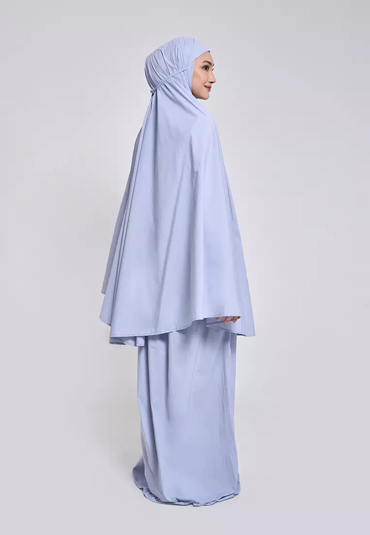 Jual KAMI Kami Mafaza Prayer Set Plain Dusty Blue Original 2025 | ZALORA Indonesia